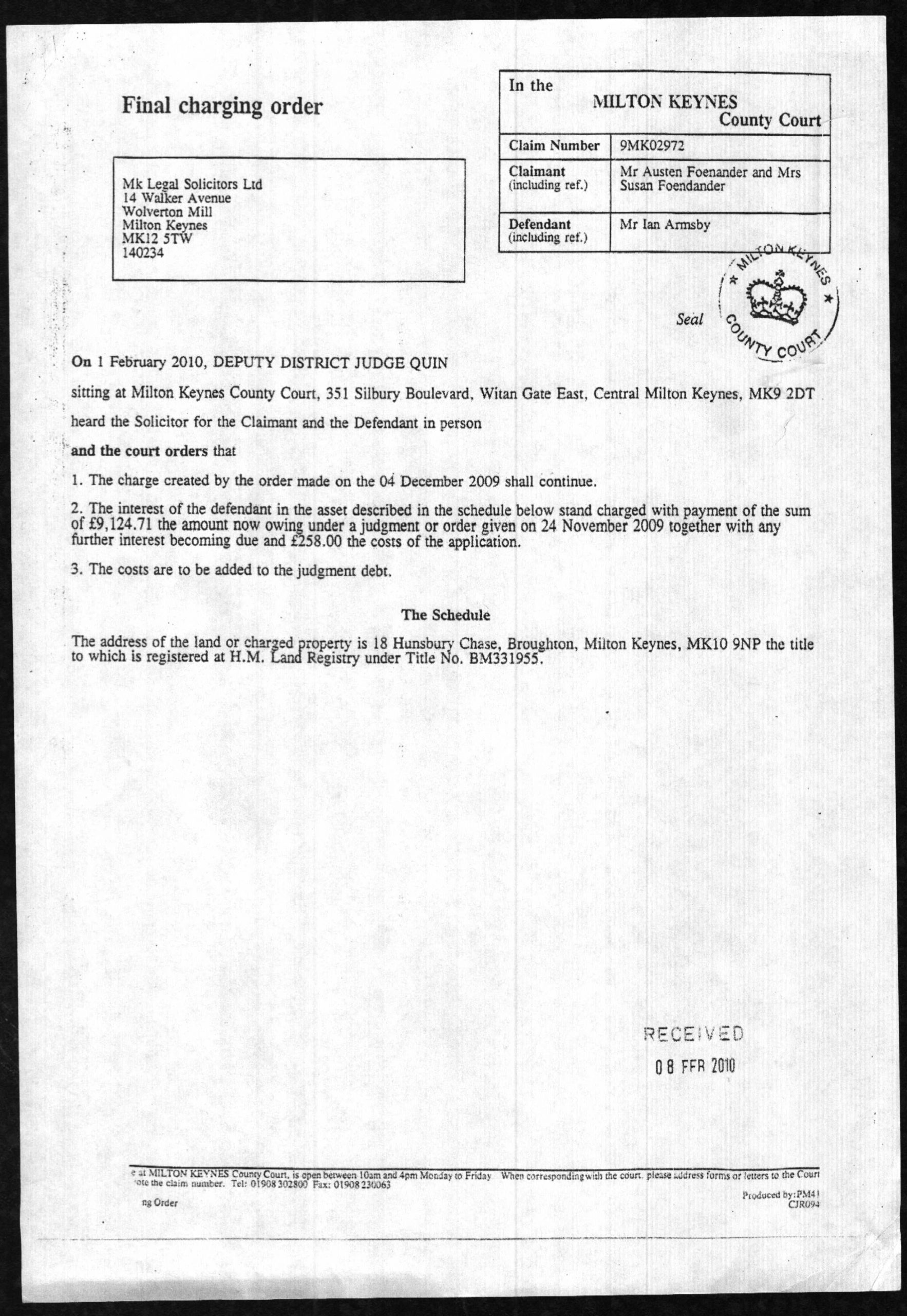 Ian Armsby of Milton Keynes Serious Fraud Case - Austin Foenander Not ...